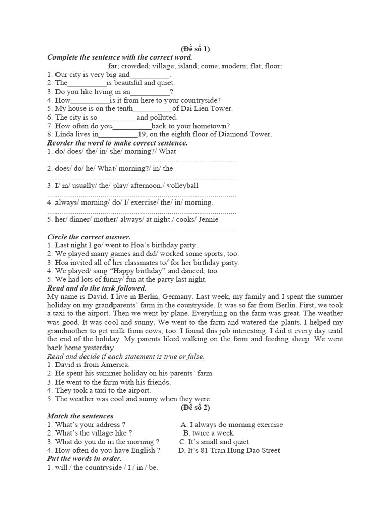 Bộ đề TA5-2 | PDF