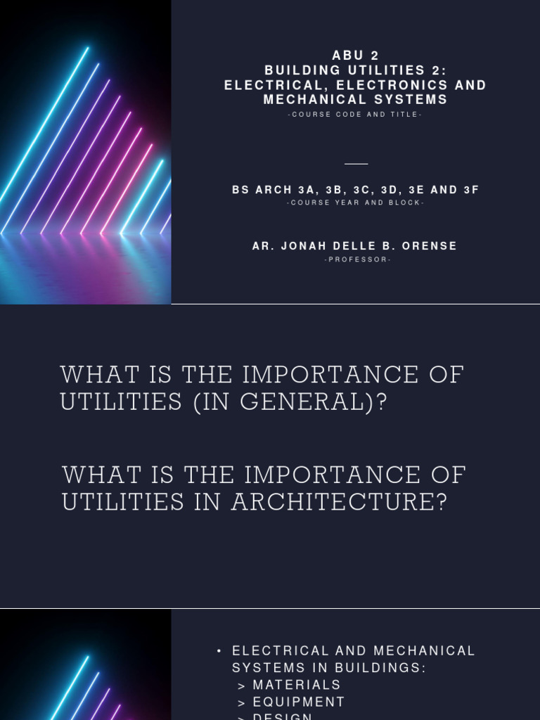 Building Utilities 2 Overview | PDF | Electricity | Electric Power
