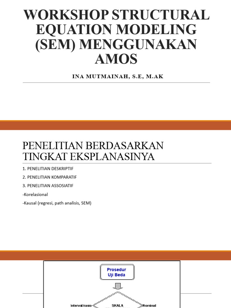 Workshop Structural Equation Modeling (Sem) Menggunakan Amos | PDF ... Workshop Structural Equation Modeling (Sem) Menggunakan Amos | PDF ...