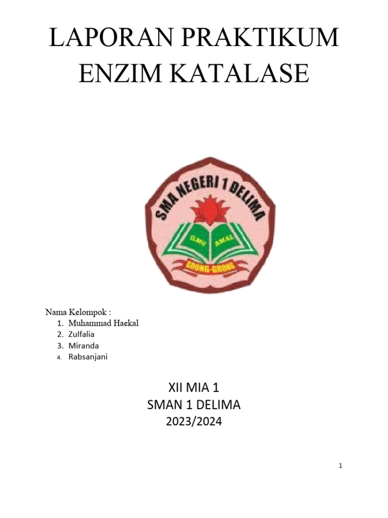 Laporan Praktikum Enzim Katalase | PDF