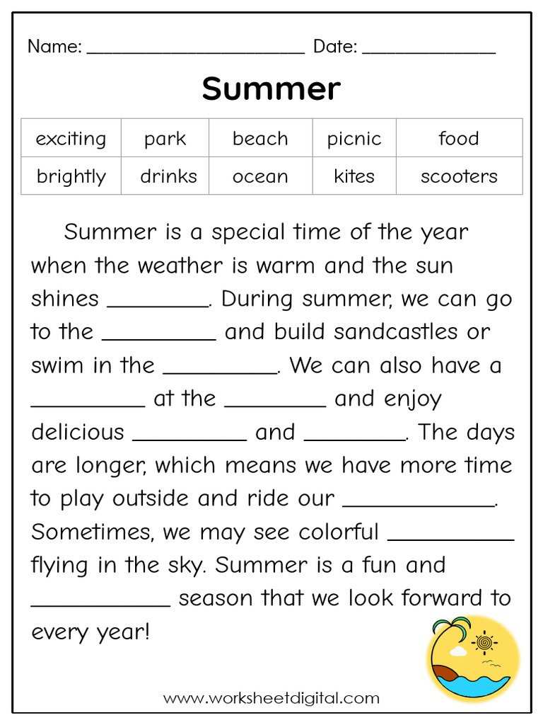 Cloze Passage Summer Fuelik | PDF