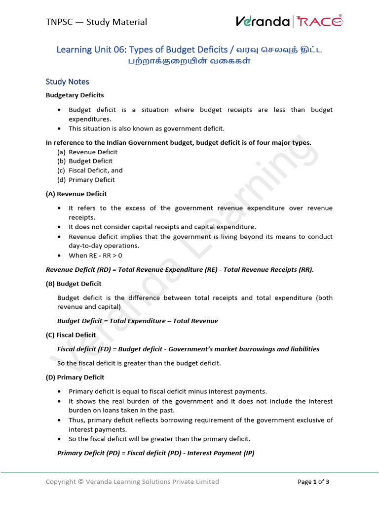 Types of Budgets Deficits | PDF