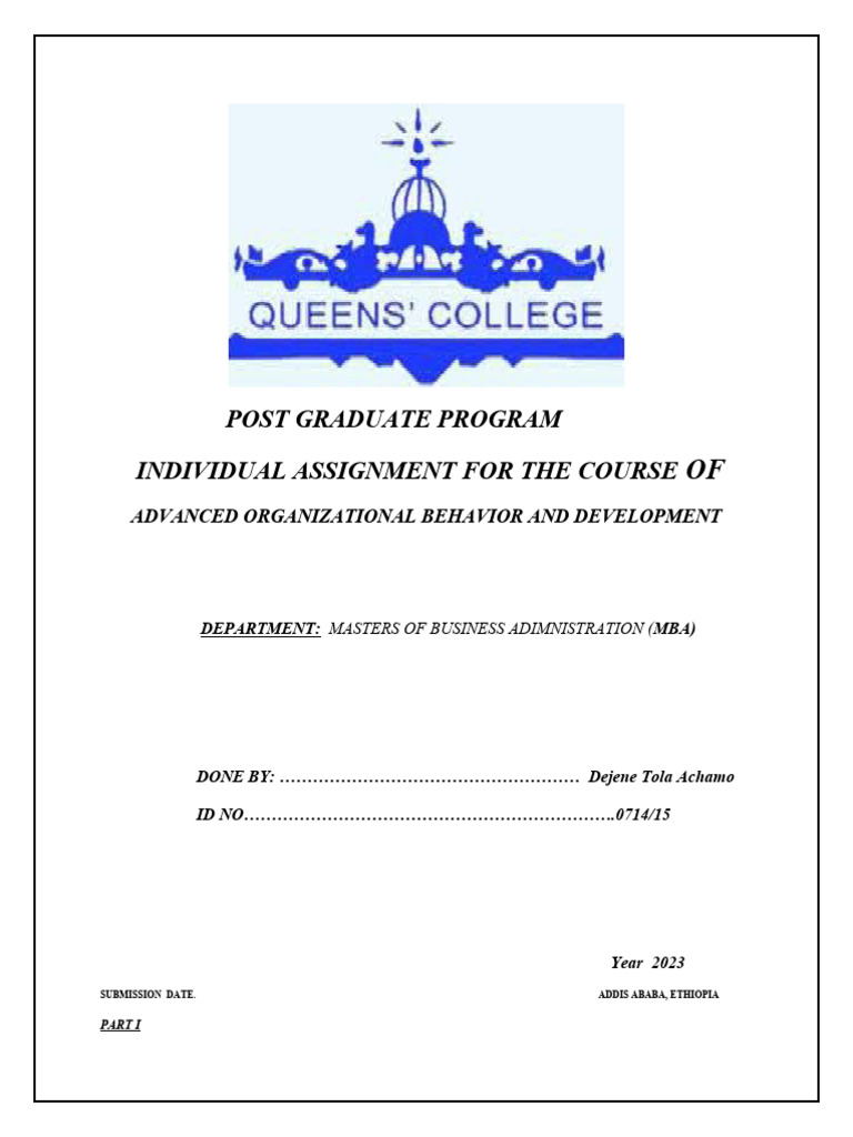 Ob Assignment | PDF | Motivation | Motivational