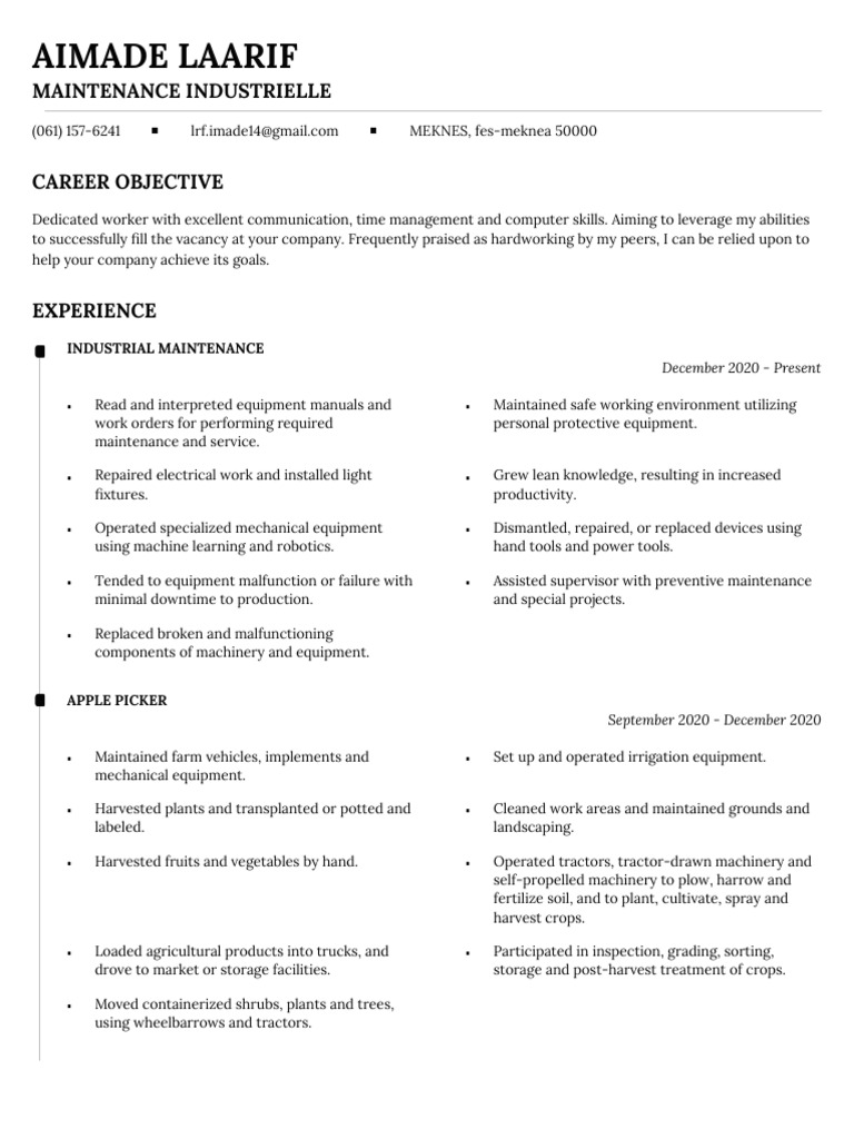 CV Fin | PDF | Tractor | Electrical Wiring