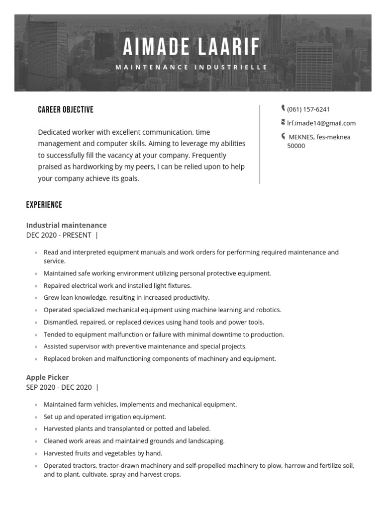 CV Final | PDF | Electrical Wiring | Harvest