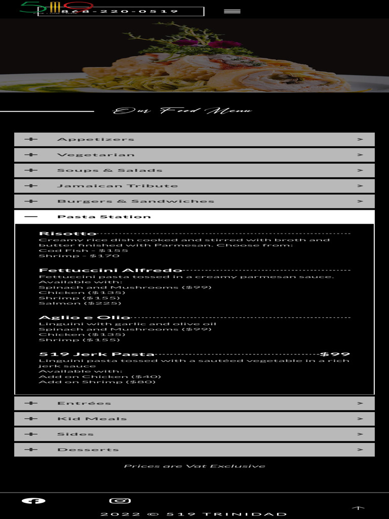 519 Trinidad Food Menu - Restaurant Trinidad C3 Centre | PDF