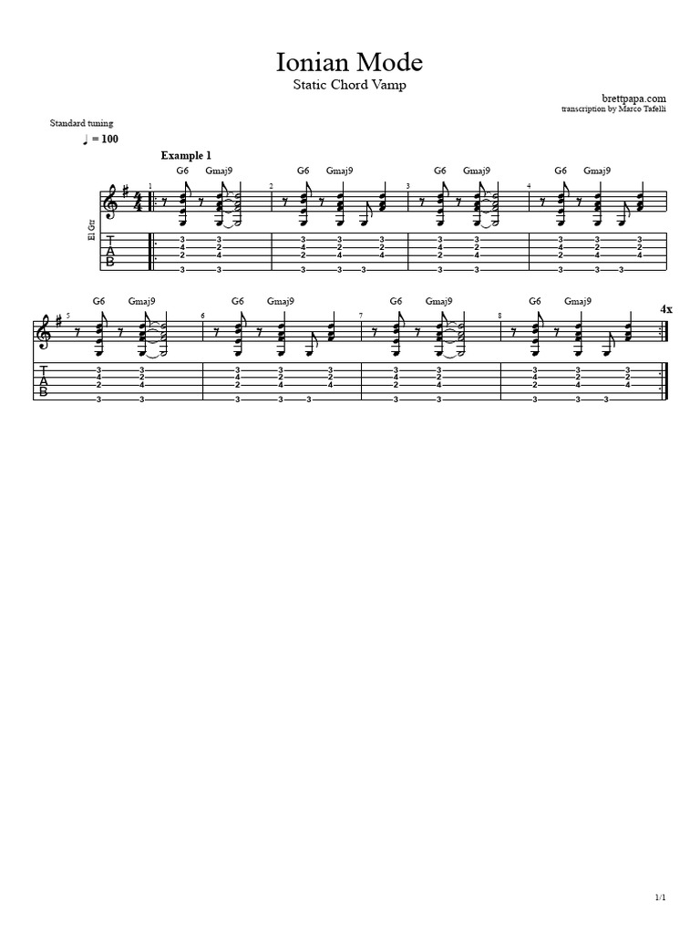 Clip 8 Ionian Mode Static Chord Vamp | PDF | Elements Of Music | Music ...