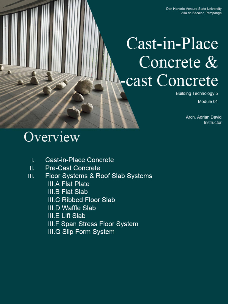 Cast-in-Place Concrete & Pre-Cast Concrete: Building Technology 5 | PDF ...