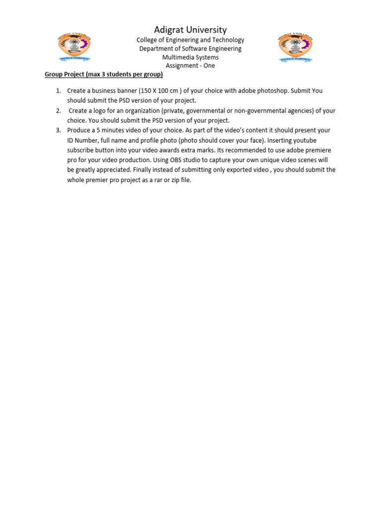 Multimedia Systems - Assignment I | PDF | Computers