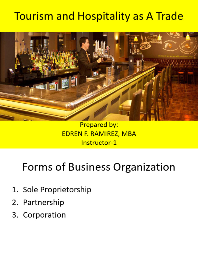 Intro To Law - Tourism and Hospitality As A Trade | PDF | Partnership ...