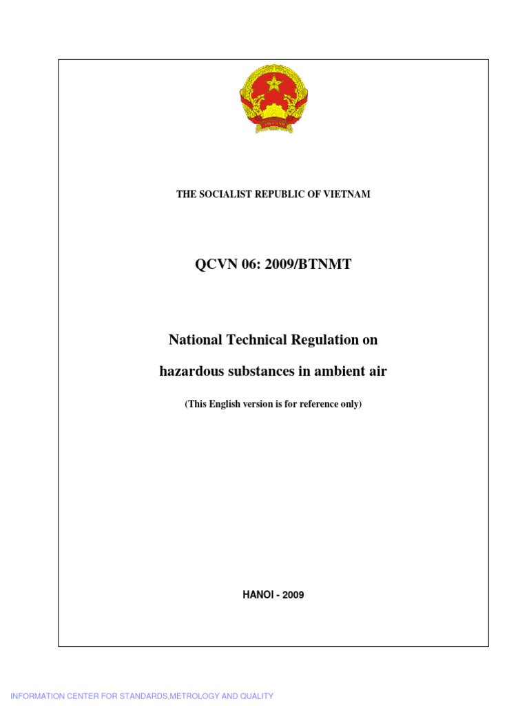 Norma Olores - QCVN 06-2009 BTNMT | PDF | Atoms | Molecules