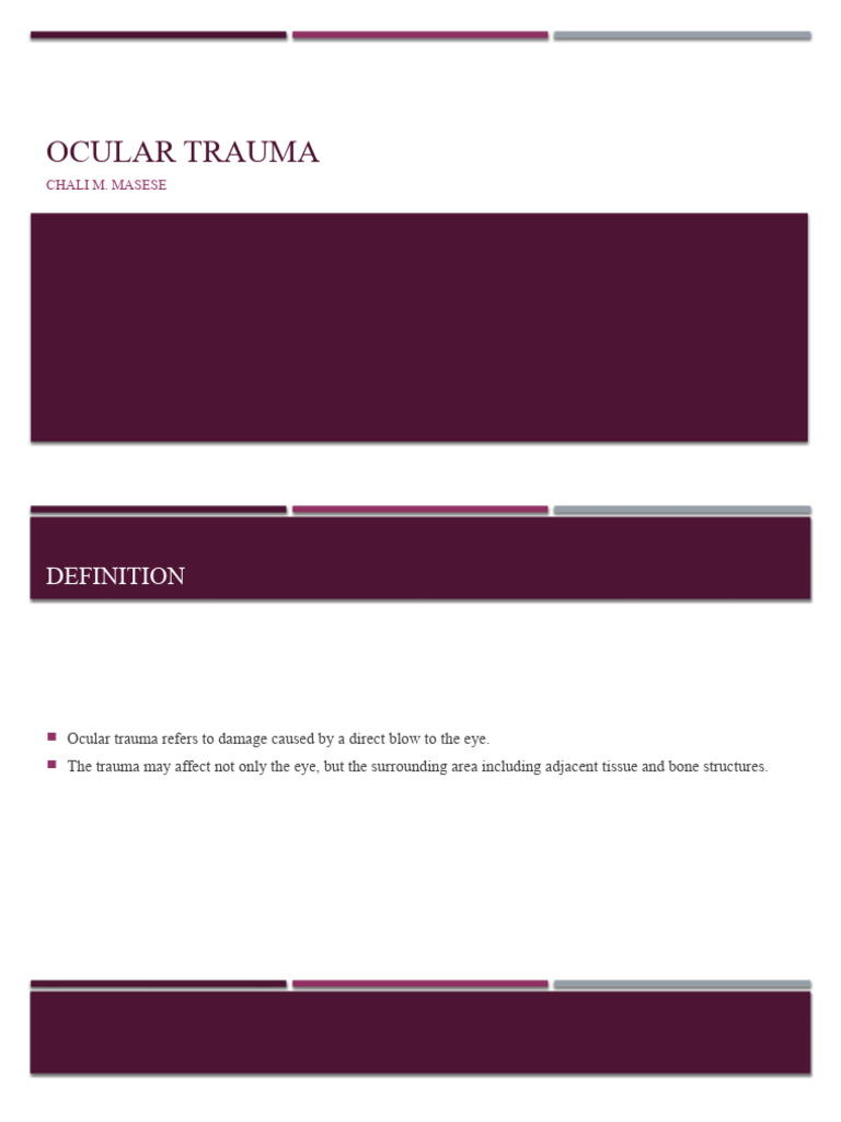 Ocular Trauma 2021 | PDF | Human Eye | Injury