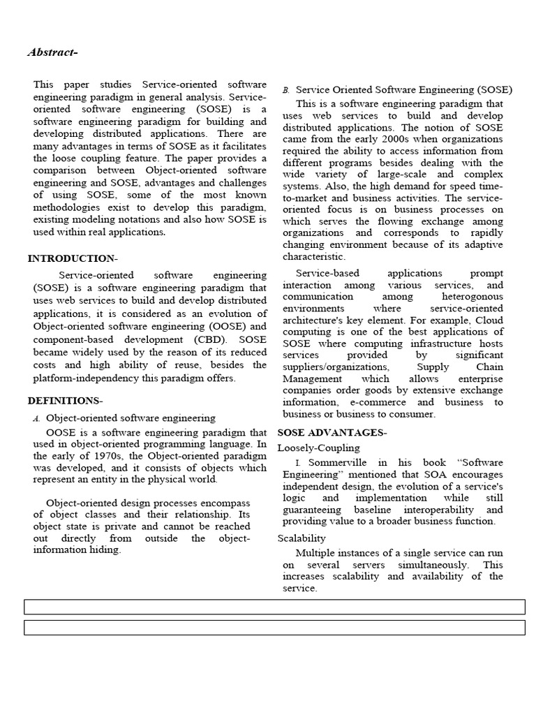 Service Oriented Software Engineering Soseasurveyand Gap Analysis Pdf Service Oriented