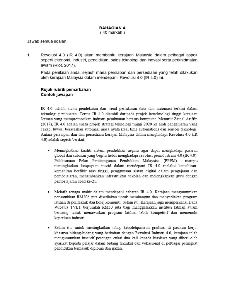 Contoh Soalan 3 Dan Skema | PDF