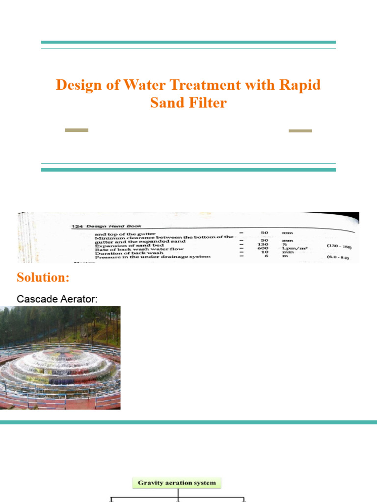 Rapid Sand Filter Design Overview | PDF | Water | Water Purification