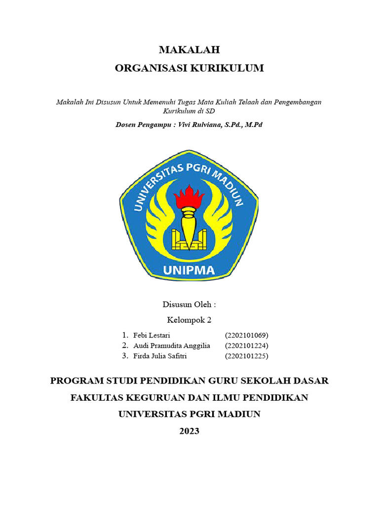 Organisasi Kurikulum SD | PDF