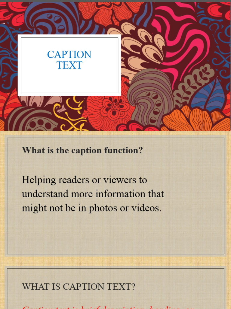 Materi Caption Class 12 | PDF
