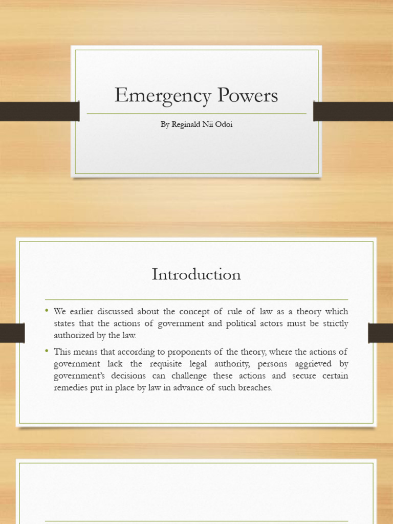 5-Emergency Powers Const. Law | PDF | State Of Emergency | Detention ...