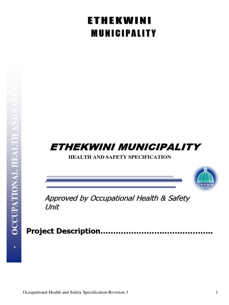 Ethekwini Municipality - Health and Safety Specification, Revision 03 ...