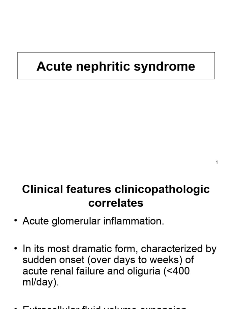 Acute Nephritic Syndrome | PDF | Urinary System | Endocrine System