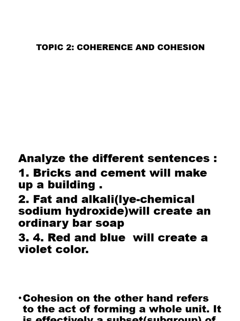 Coherence and Cohesion | PDF | Word | Grammar