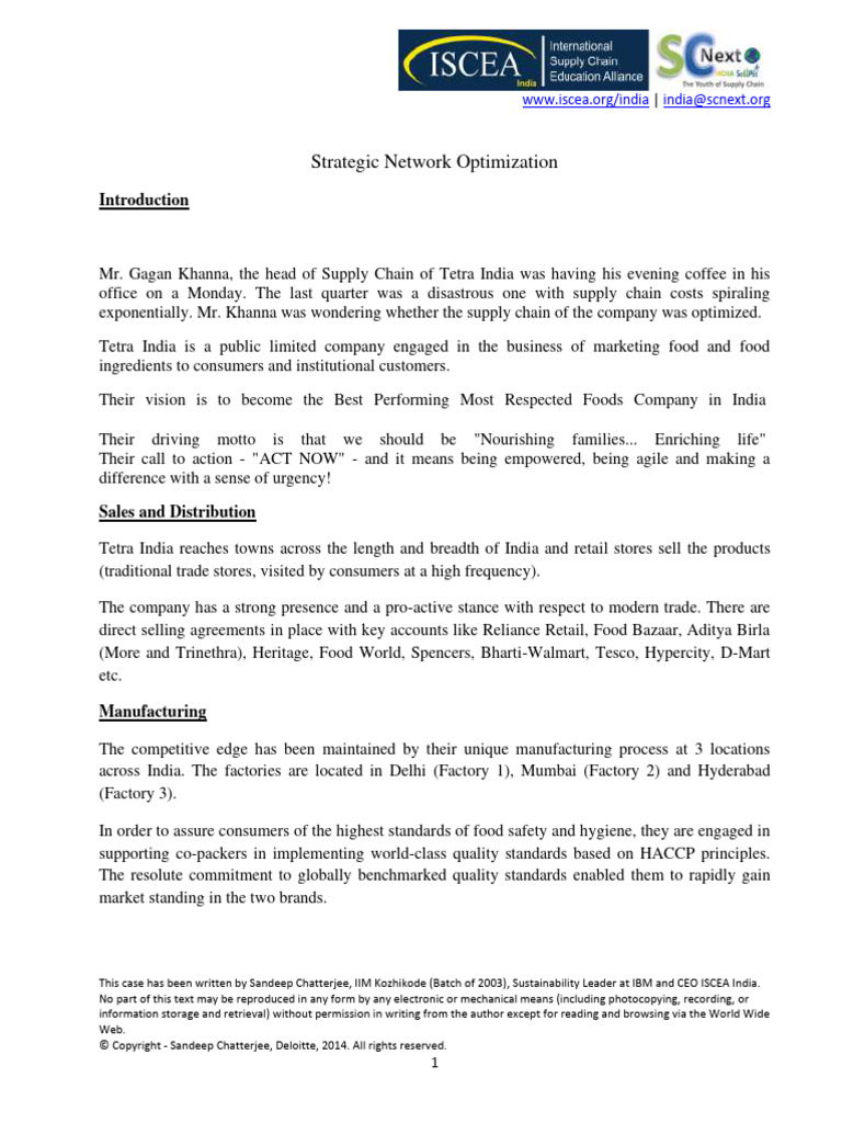 Abhishek Case Study | PDF | Supply Chain Management | Supply Chain