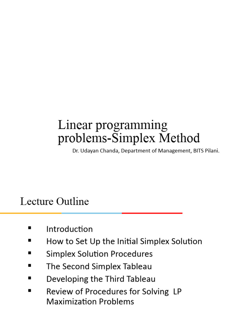 Lecture2 Simplex | PDF | Mathematical Optimization | Algorithms