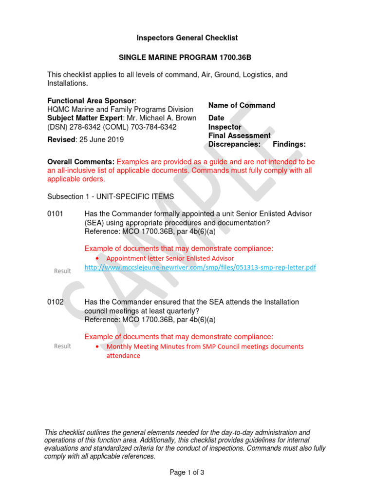 IG Inspection Examples | PDF