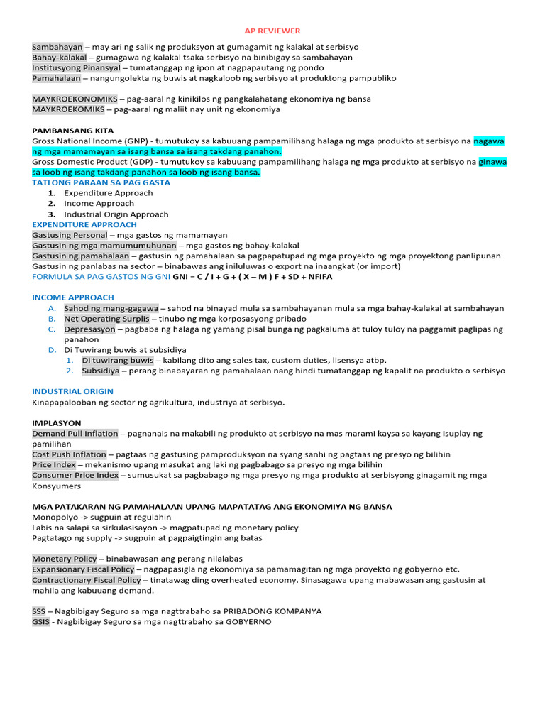 Ap Reviewer | PDF