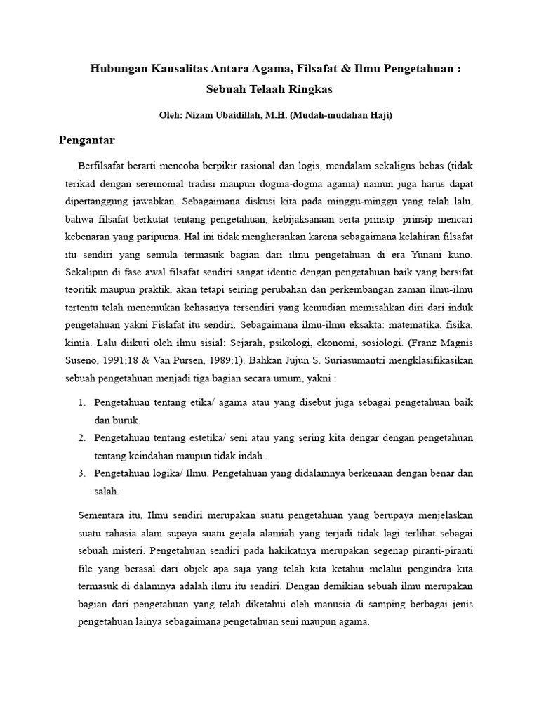 Relasi Antara Filsafat, Ilmu Dan Agama | PDF Relasi Antara Filsafat, Ilmu Dan Agama | PDF
