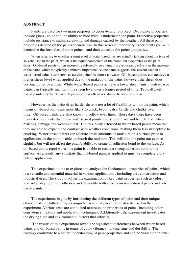 ABSTRACT Experiment Material Chem | PDF | Paint | Adhesion
