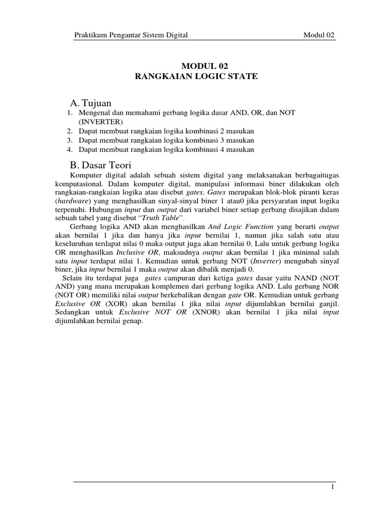 Modul 2 Rangkaian Logic State Pdf 