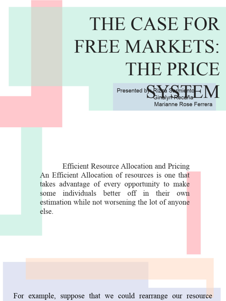 The Case For Free Markets - The Price System | PDF | Economic System ...