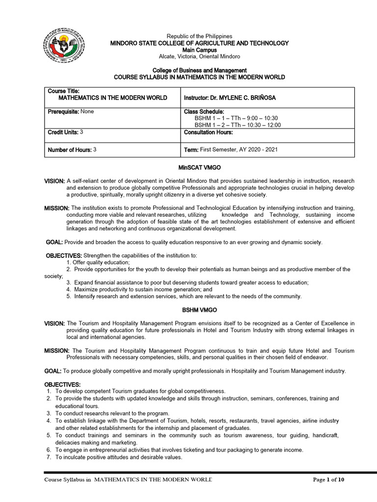 Math 111 Mathematics in The Modern World - BSHM | Download Free PDF ...