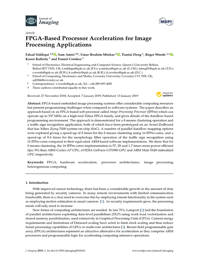Jimaging 05 00016 | PDF | Field Programmable Gate Array | Parallel Computing