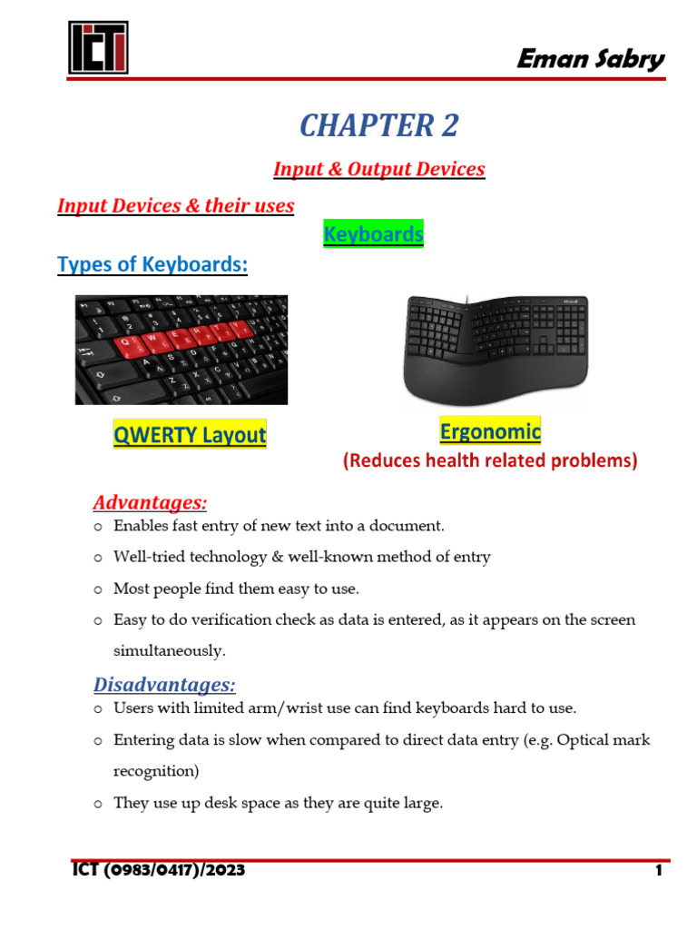 Chapter 2 ICT 2024 | PDF | Printer (Computing) | Computer Monitor