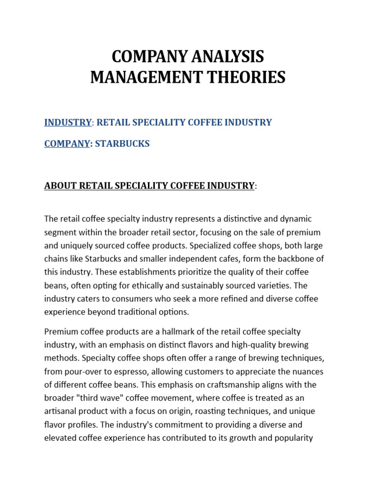 Starbucks Report Pdf Coffee Starbucks