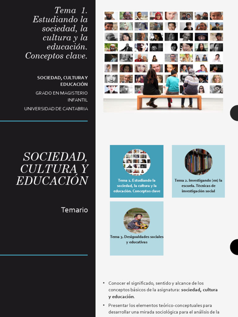 TEMA 1. ESTUDIANDO LA SOCIEDAD. Presentación completa | PDF ...