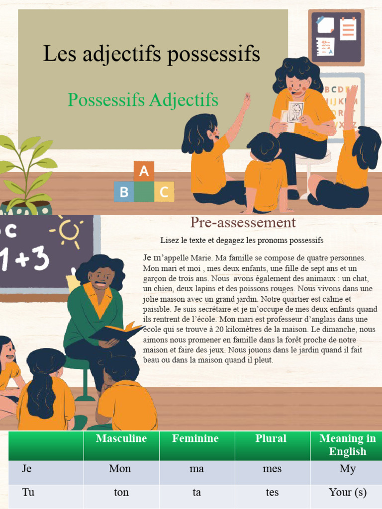 Les Adjectifs Possessifs | PDF | Morphologie linguistique | Linguistique