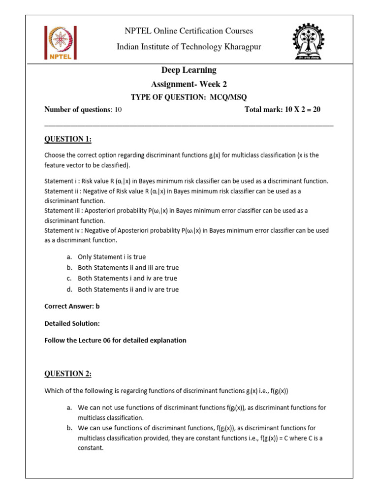 DL - Assignment 2 Solution | PDF | Covariance | Statistical Classification