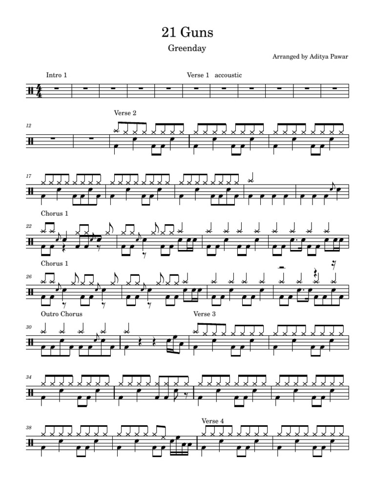 21 Guns | PDF | Song Structure | Songs