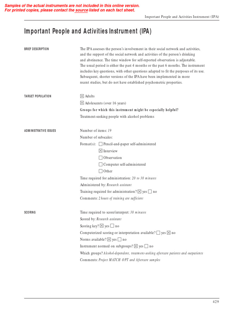 Dokumen - Tips - Important People and Activities Instrument Ipa Important People and Activities ...