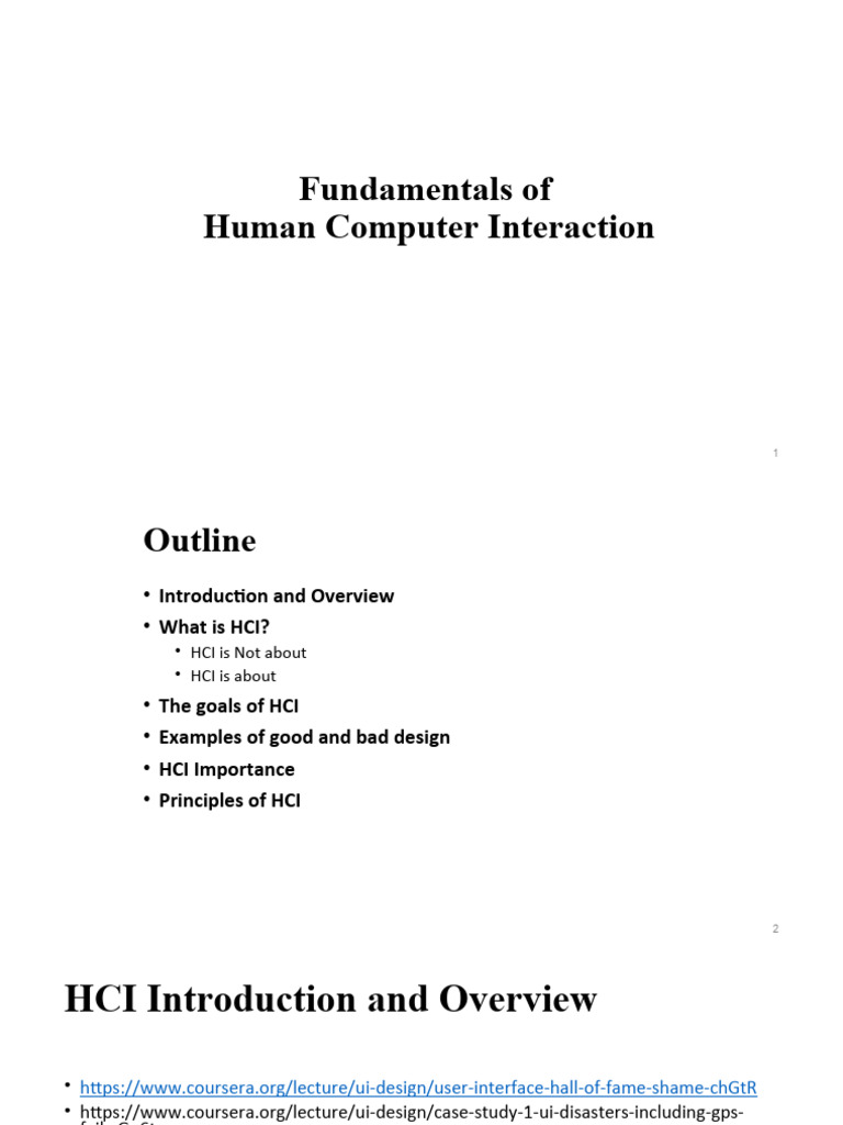 Fundamentals of Hci | PDF | Human–Computer Interaction | Usability