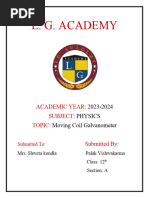 Class 12TH Project On Moving Coil Galvanometer | PDF | Quantity ...