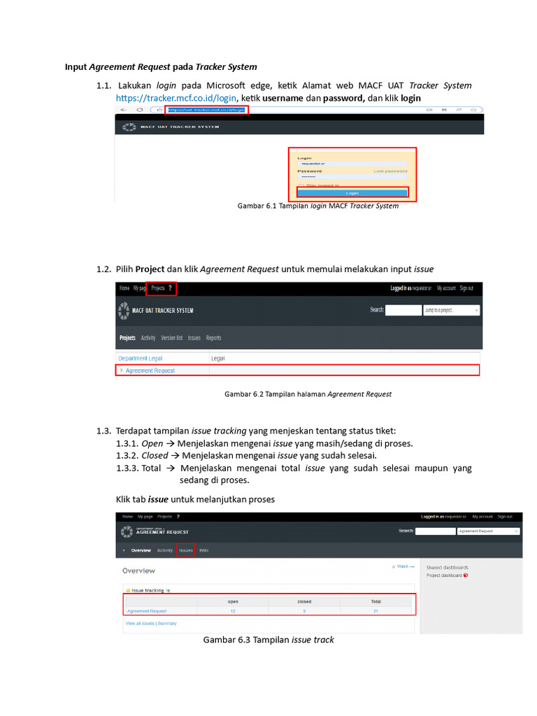 Juklak Pengajuan Dan Approval Agreement Request (Tracker) | PDF