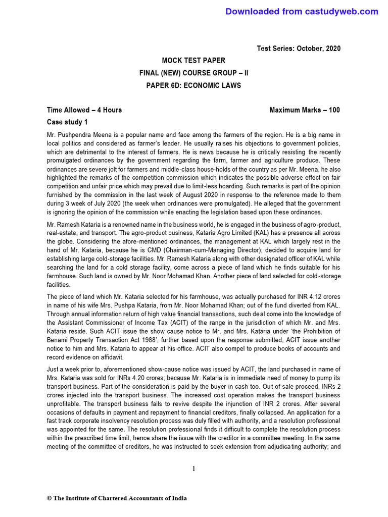 Economic Laws Question Paper | PDF | Bankruptcy | Loans