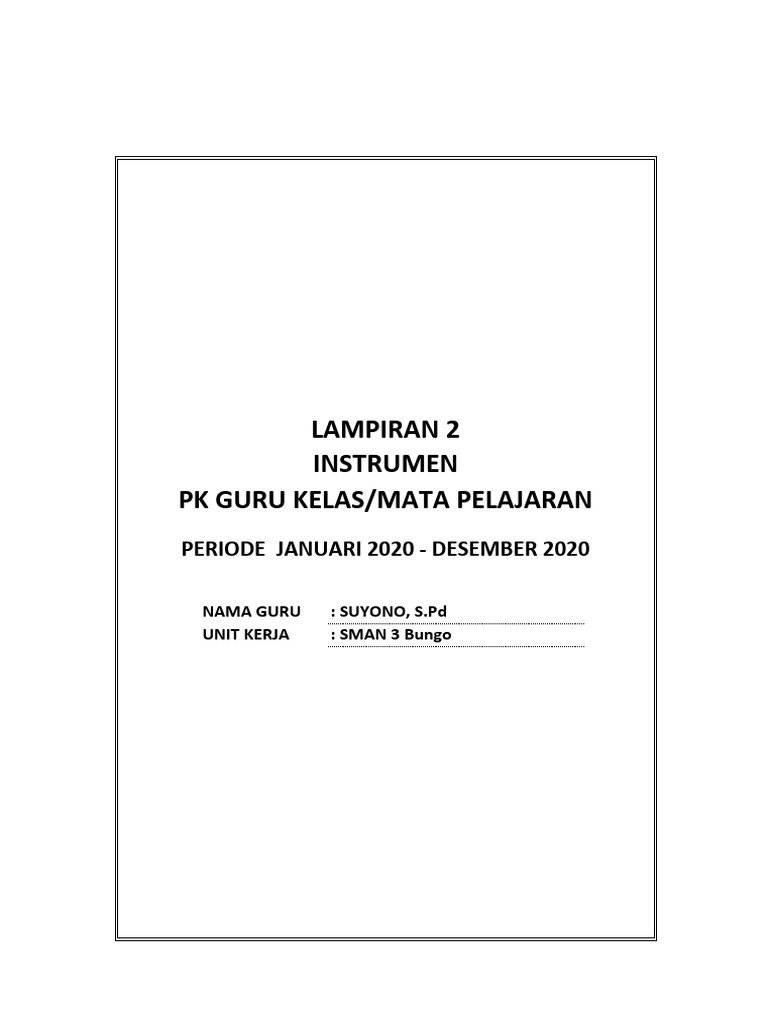 Form PKG Mapel - Suyono, S.PD | PDF