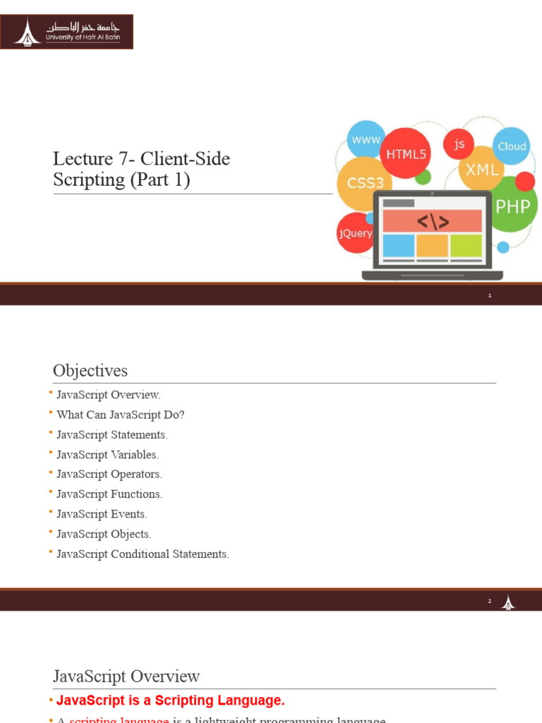 07 - Client-Side Scripting (Part I) | PDF | Java Script | Html