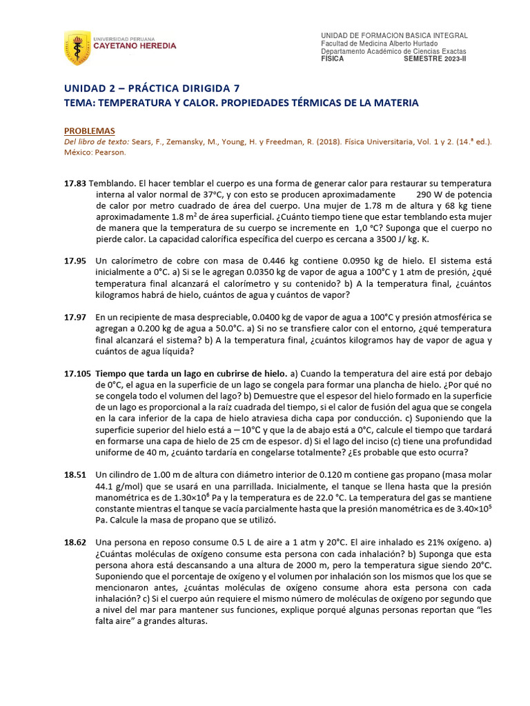 Física Térmica: Problemas Prácticos | PDF | Agua | Hielo