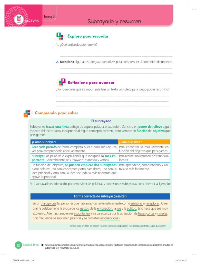 Clase # 33 - El Subrayado y Resumen | PDF | Ciencia cognitiva